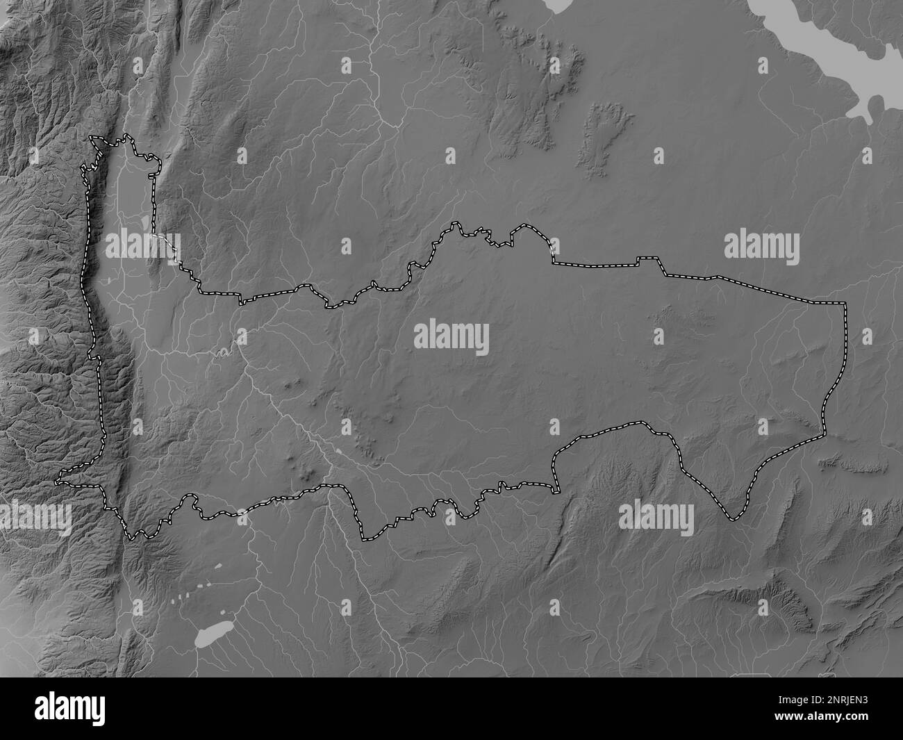 Hamah, province of Syria. Grayscale elevation map with lakes and rivers ...