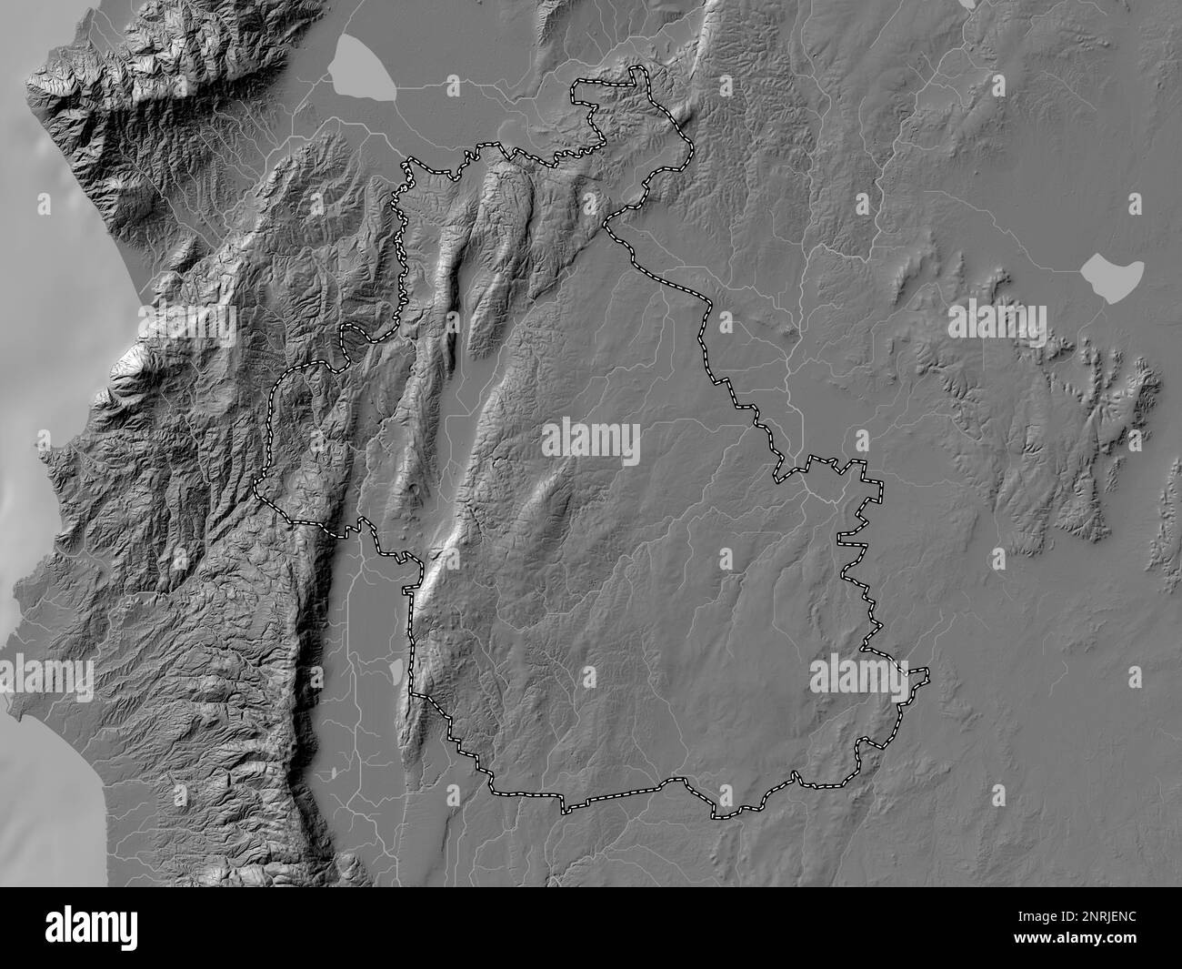 Idlib, province of Syria. Bilevel elevation map with lakes and rivers ...