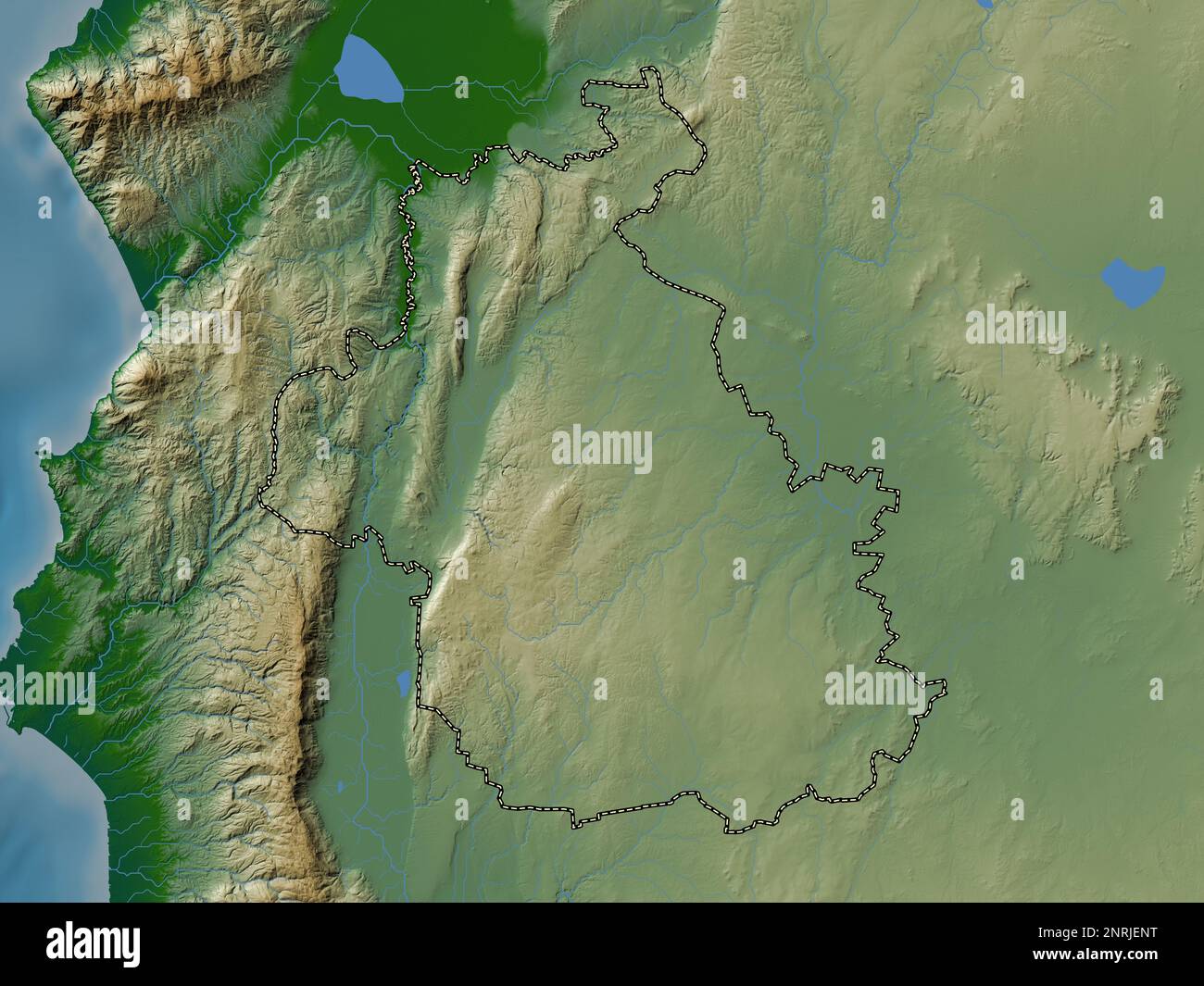 Idlib, province of Syria. Colored elevation map with lakes and rivers ...