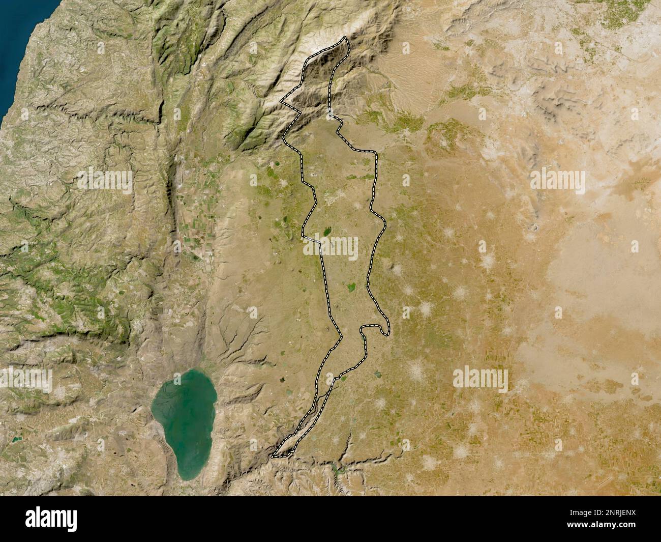Quneitra, province of Syria. Low resolution satellite map Stock Photo ...