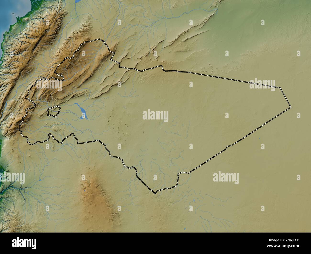 Rif Dimashq, province of Syria. Colored elevation map with lakes and ...
