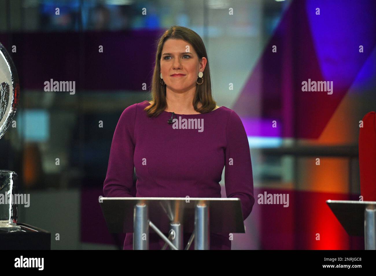 Liberal Democrat leader Jo Swinson looks on prior to the start of the ...