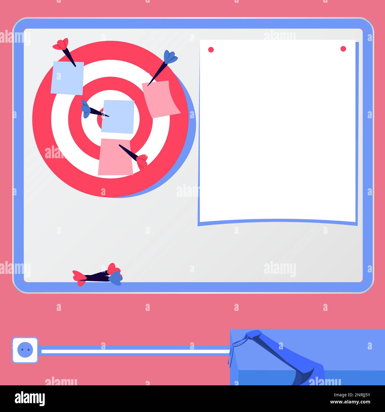 Vector illustration with school whiteboard. Papers contain brand new ...