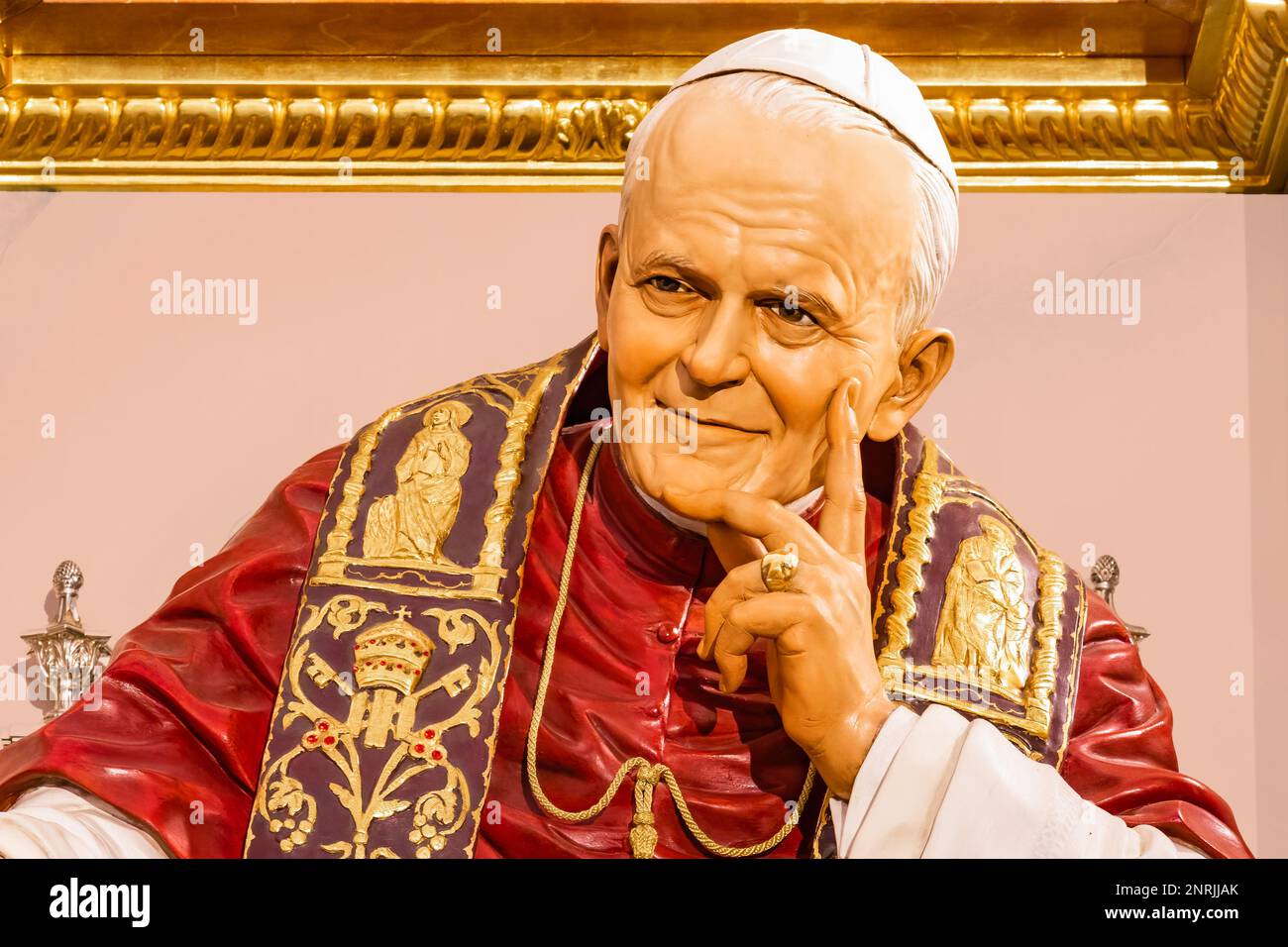 Detail Of The Image Of Pope John Paul Ii Inside Of The Chapel Of The Brotherhood Of The Estrella