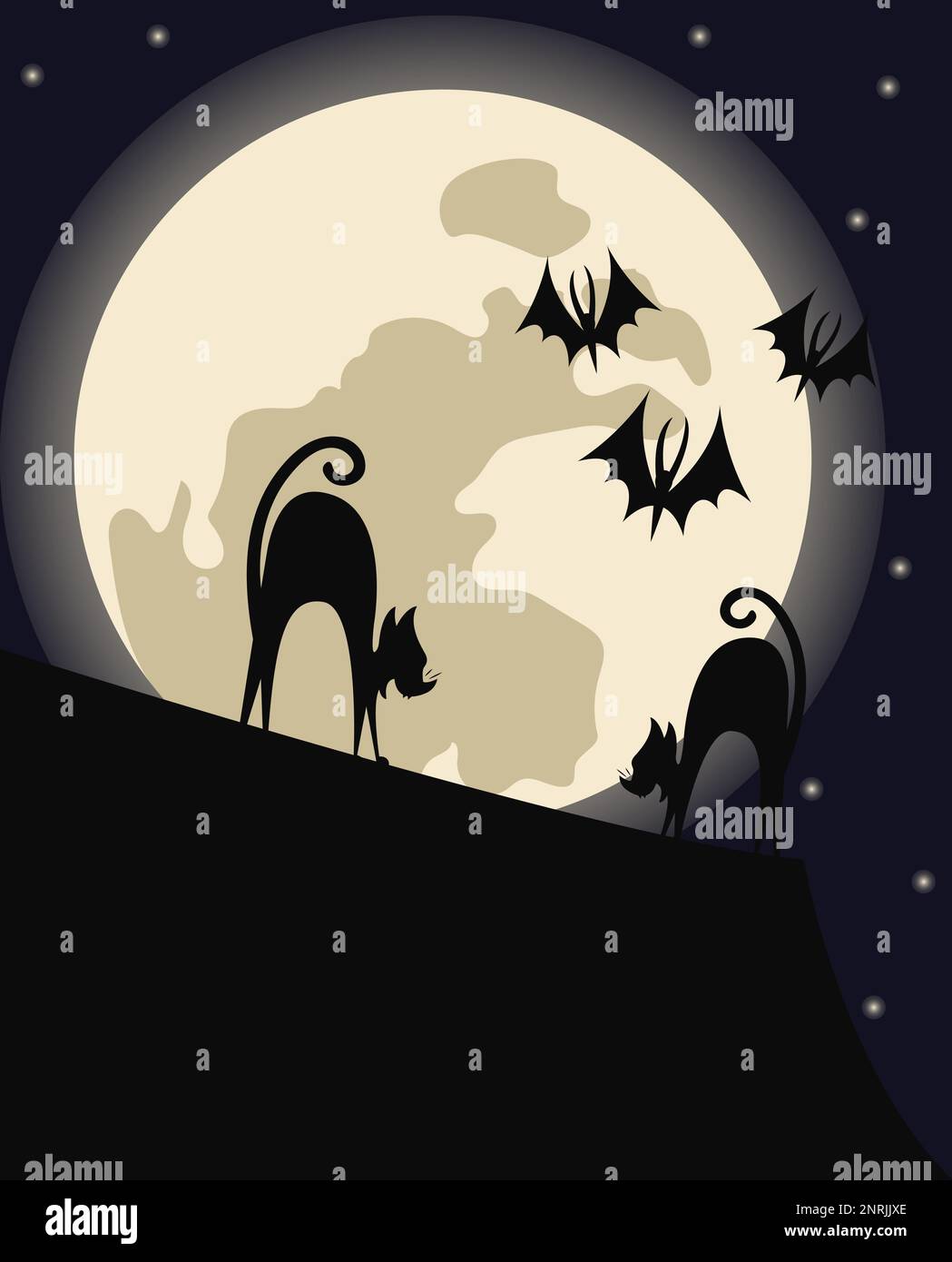 Full moon over roof Stock Vector Images - Alamy