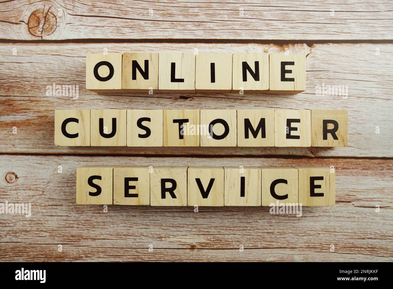 Online Customer Service word alphabet letters on wooden background ...