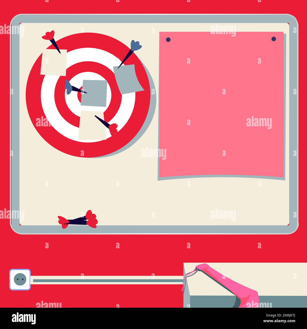 Vector illustration with school whiteboard. Papers contain brand new ...