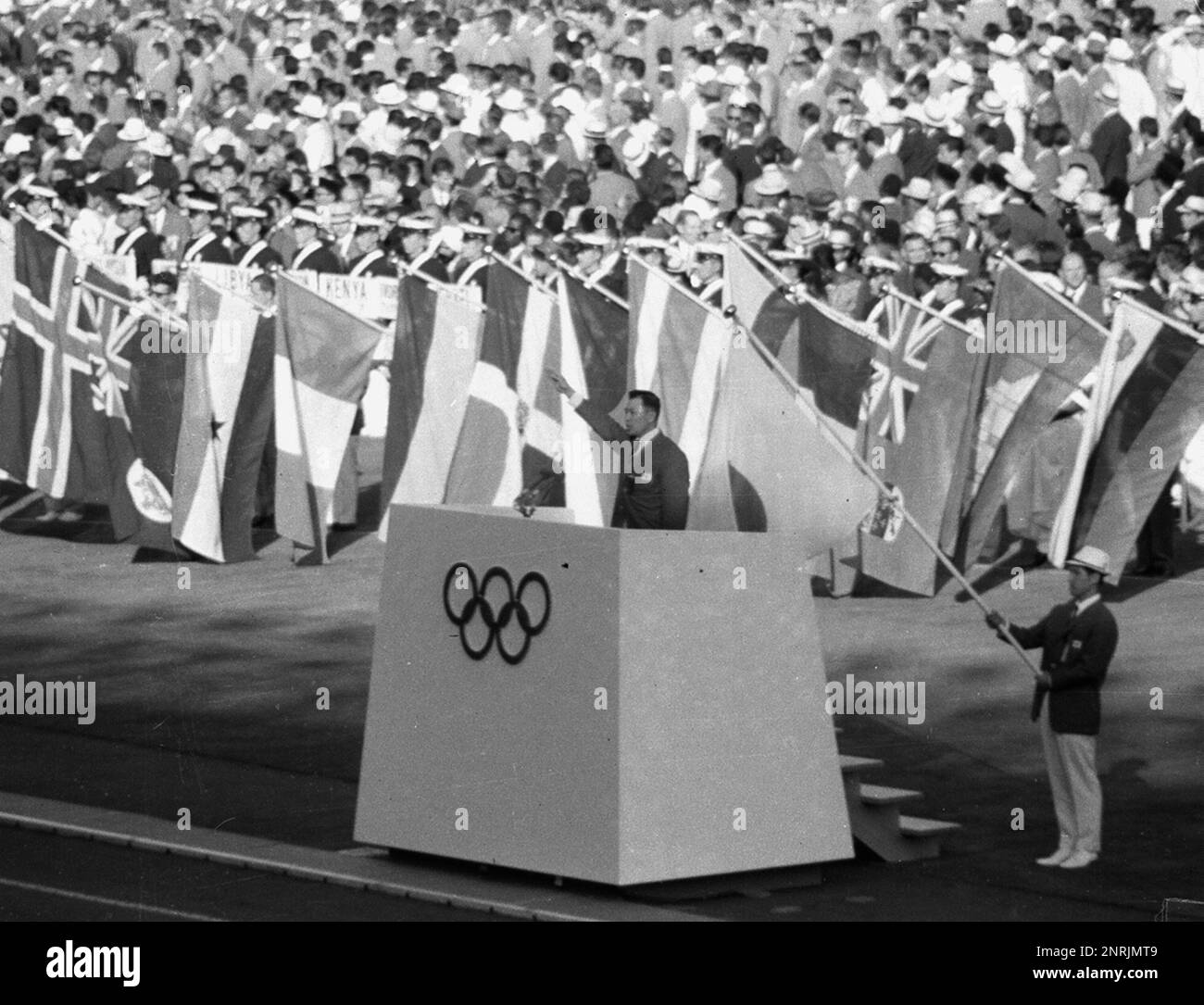A Japanese Gymnast Takashi Ono takes the Olympic Oath during an opening ...