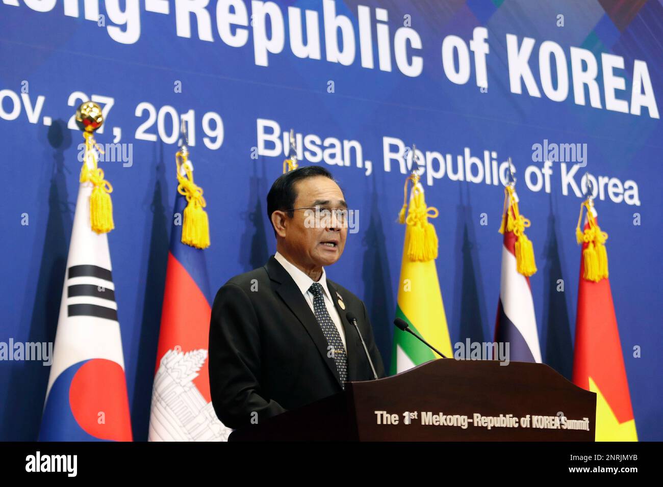 Thailand's Prime Minister Prayuth Chan-ocha speaks during a joint press ...
