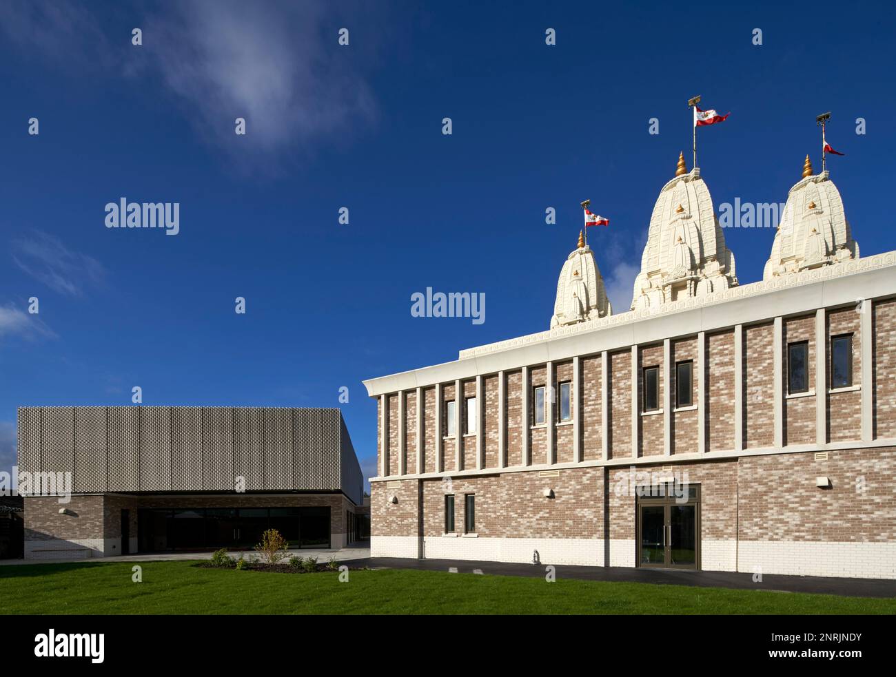 Rear view morning light. Shree Swaminarayan Mandir, Oldham, United ...