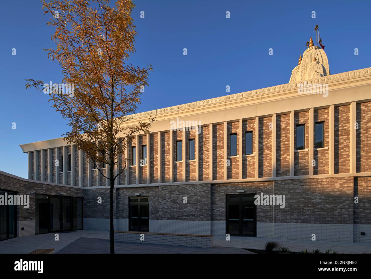 Side view last light. Shree Swaminarayan Mandir, Oldham, United Kingdom ...