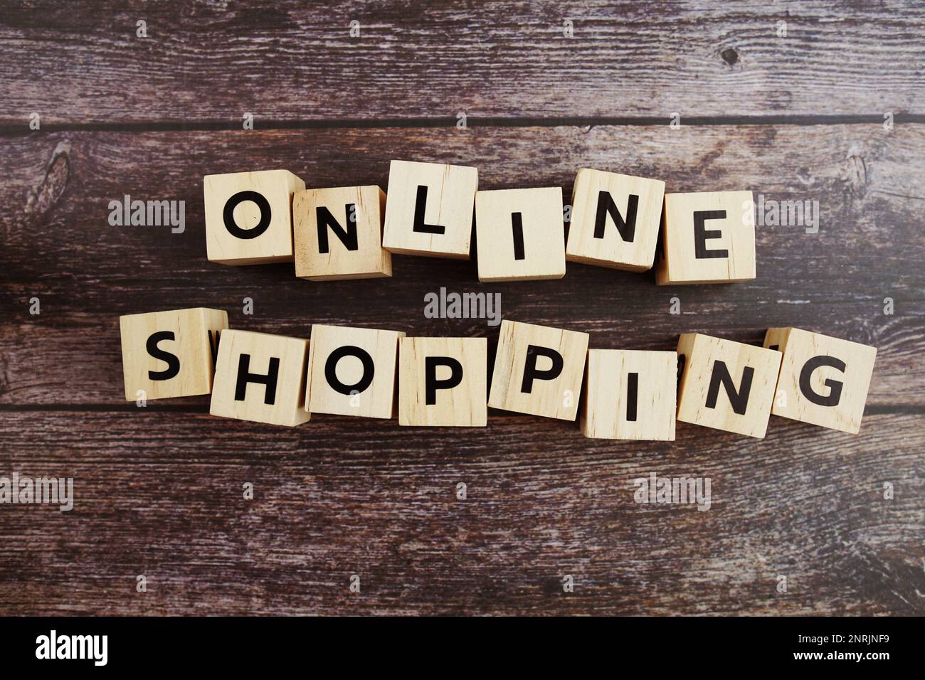 Online Shopping word alphabet letters on wooden background Stock Photo ...