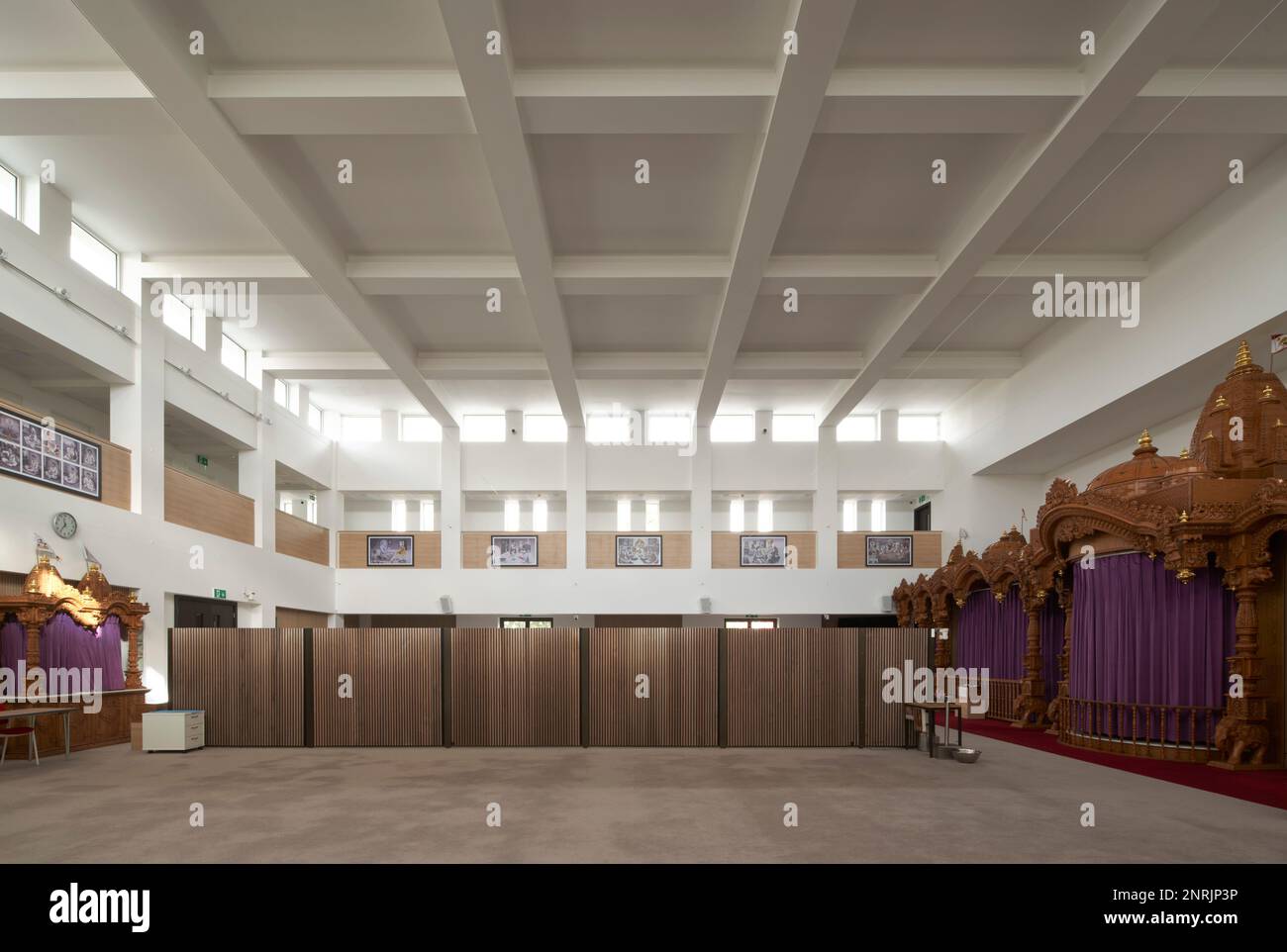 Main payer hall. Shree Swaminarayan Mandir, Oldham, United Kingdom ...