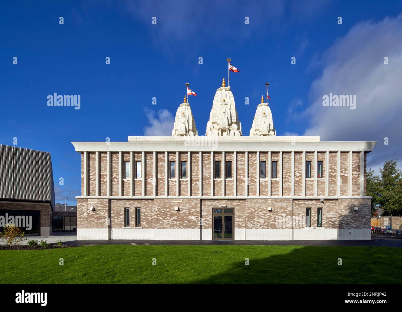 Rear view morning light. Shree Swaminarayan Mandir, Oldham, United ...