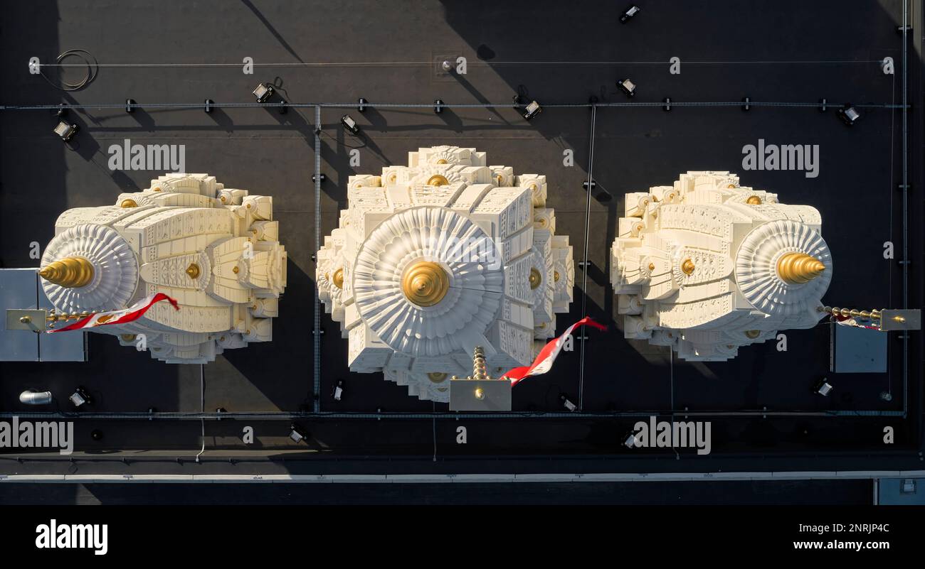 Abstract view of temple dome. Shree Swaminarayan Mandir, Oldham, United ...
