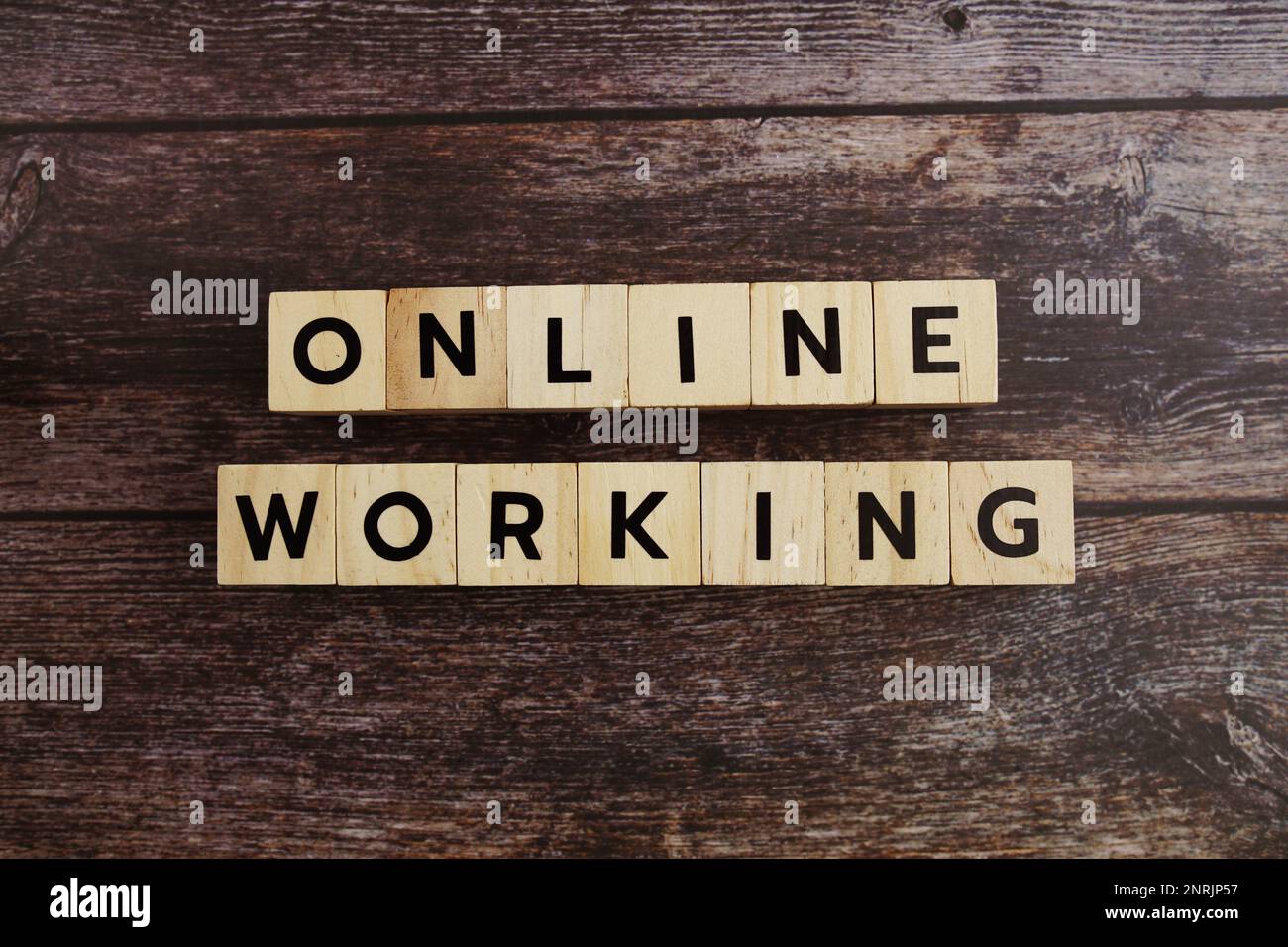 Online Working word alphabet letters on wooden background Stock Photo ...