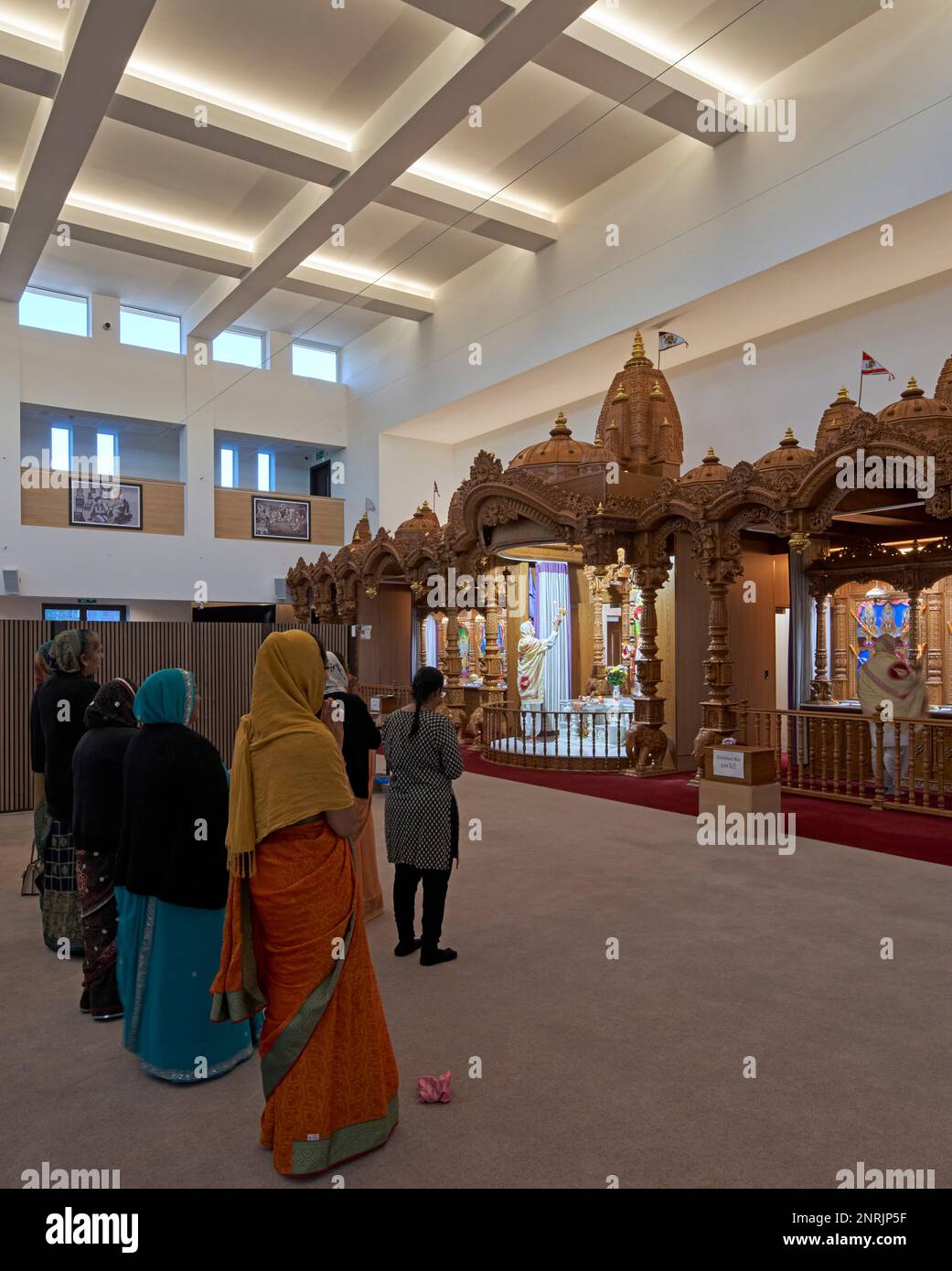 Main prayer hall. Shree Swaminarayan Mandir, Oldham, United Kingdom ...
