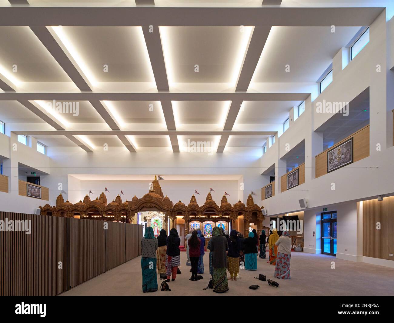 Main prayer hall. Shree Swaminarayan Mandir, Oldham, United Kingdom ...