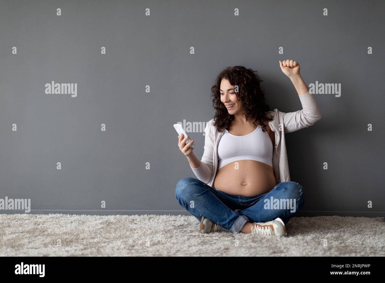 Emotional pregnant woman using hi-res stock photography and images - Alamy