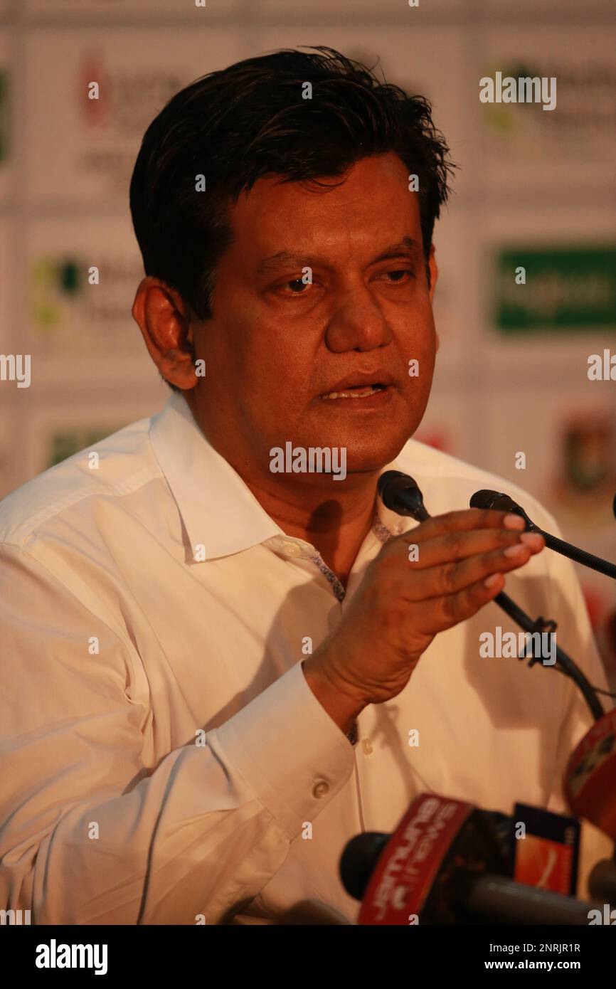 BCB CEO Nizamuddin Chowdhury Sujon attends a press conference at BCB Media Conference Room in ...