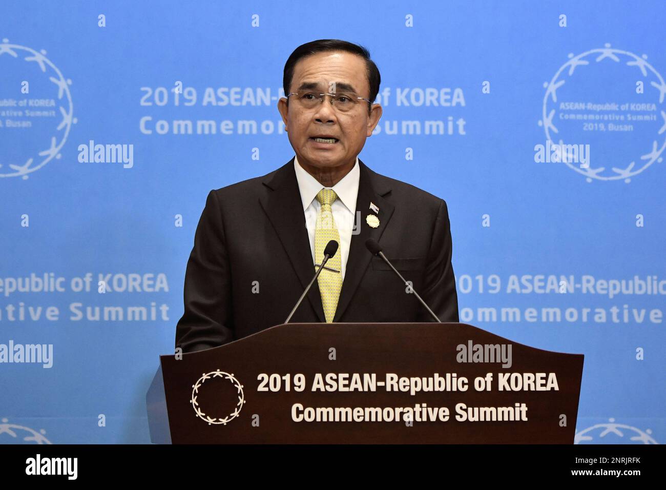 Thailand's Prime Minister Prayuth Chan-ocha speaks during a joint press ...