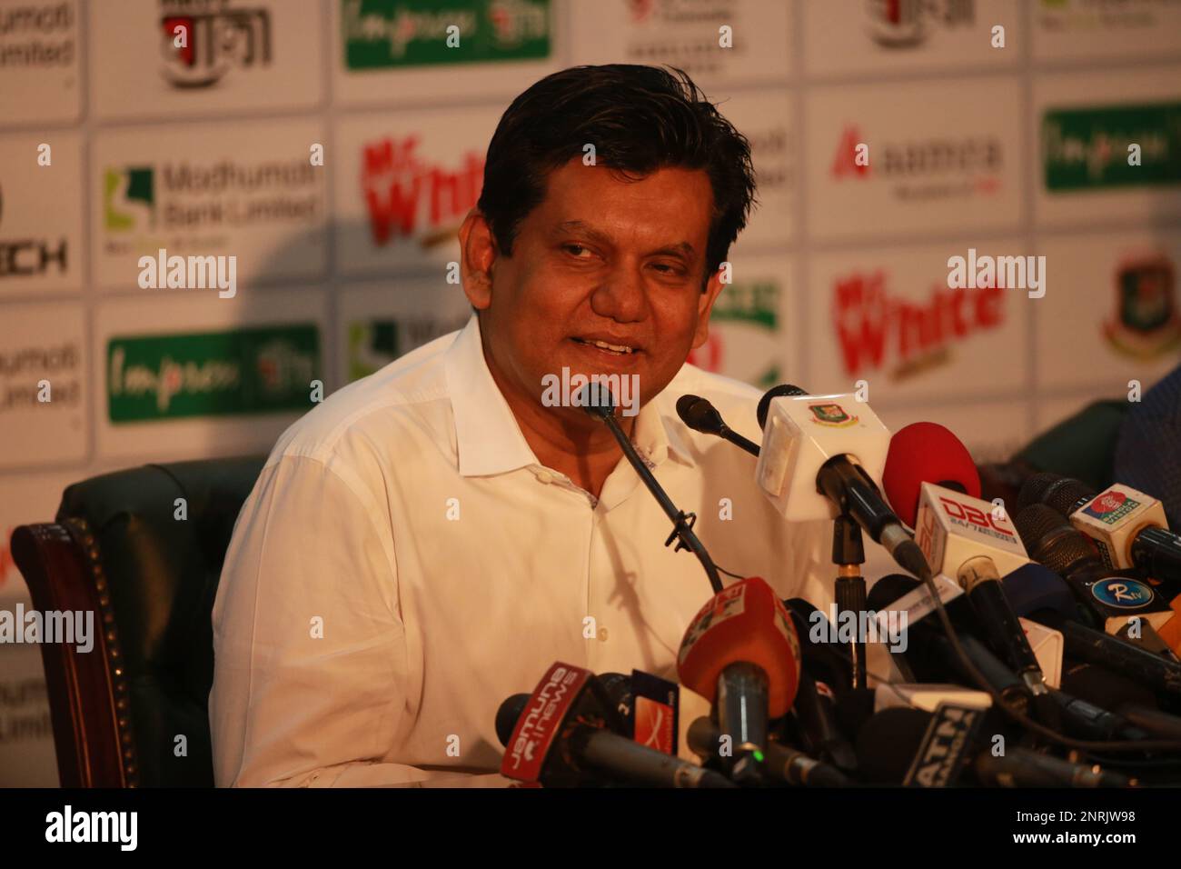 BCB CEO Nizamuddin Chowdhury Sujon attends a press conference at BCB Media Conference Room in ...