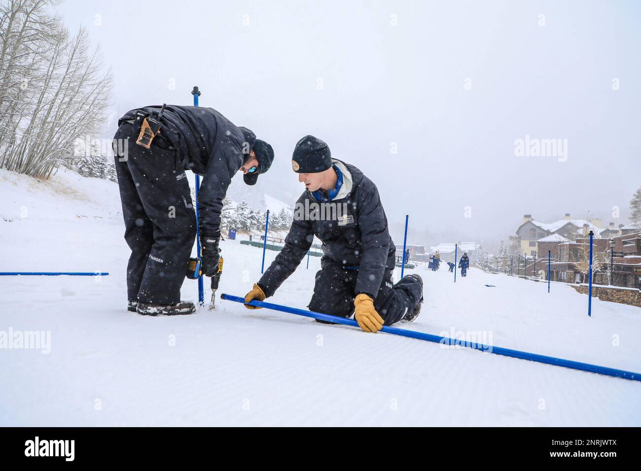 Alex Tiltman, left, and Ryan Wallace set up the maze at the Haymeadow ...