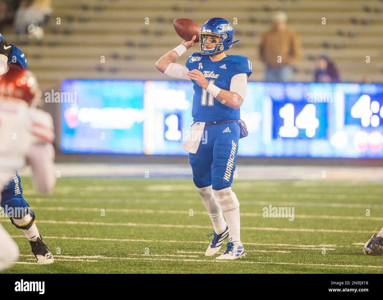 Tulsa Golden Hurricane quarterback Zach Smith throws a pass during the ...