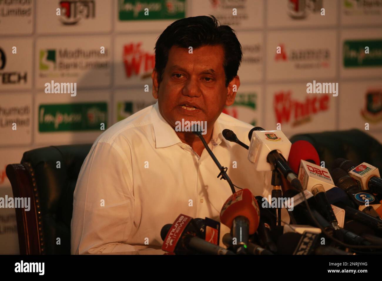 BCB CEO Nizamuddin Chowdhury Sujon attends a press conference at BCB Media Conference Room in ...