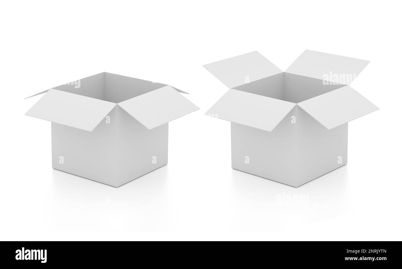 Blank open boxes Stock Photo - Alamy