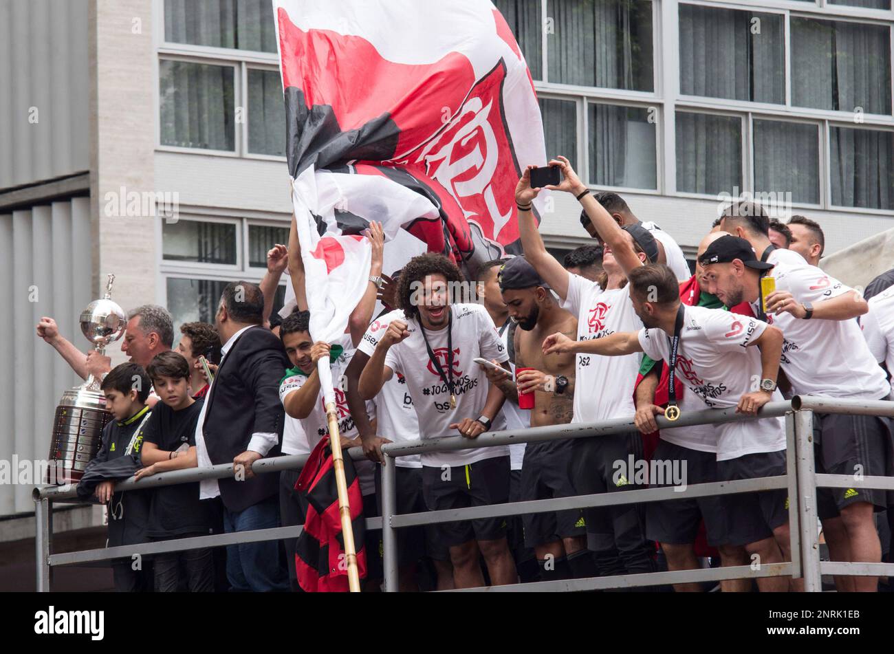 RJ - Rio de Janeiro - 11/24/2019 - Flamengo Parade - Players with ...