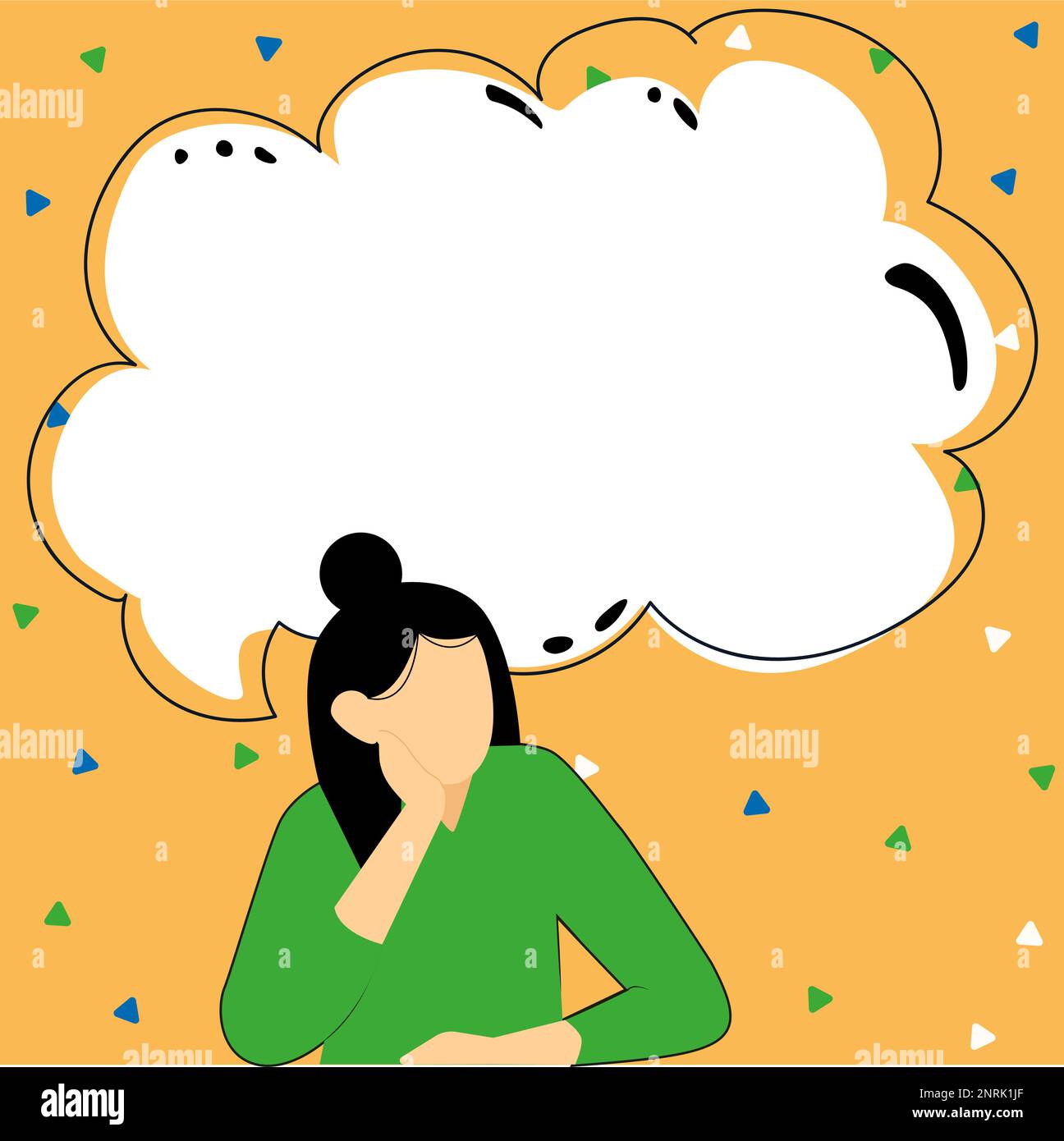Girl Thinking Drawing