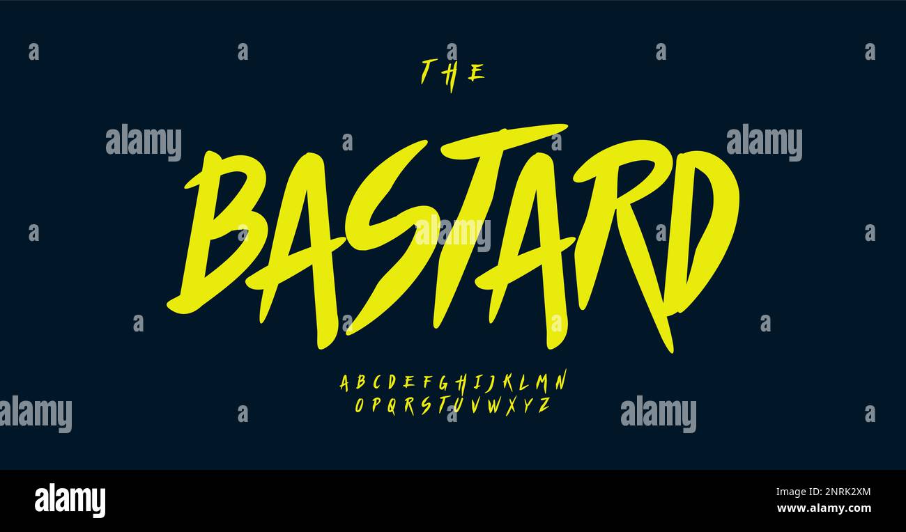 Handwritten alphabet, paintbrush letters, handdrawn font for scrapbook ...