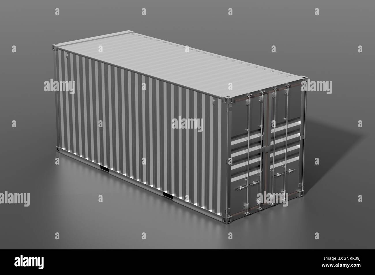 Metallic ship cargo container side view 20 feet length Stock Photo - Alamy