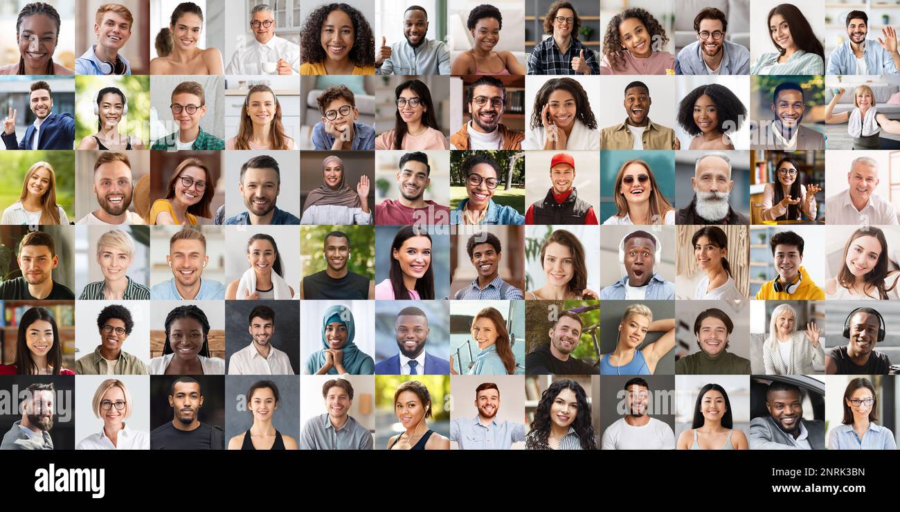 Multiple portraits of happy children hi-res stock photography and ...