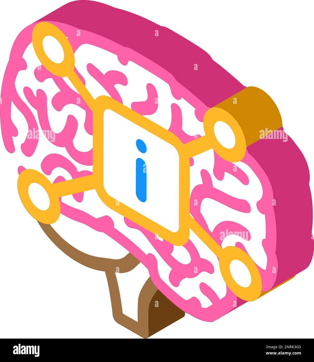 information brain isometric icon vector illustration Stock Vector Image ...