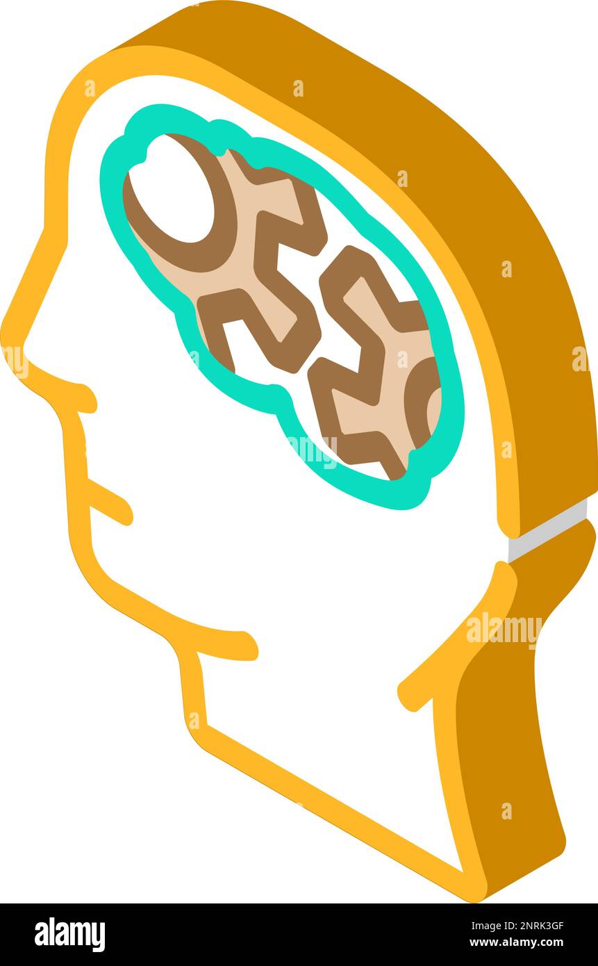 think brain human isometric icon vector illustration Stock Vector Image ...
