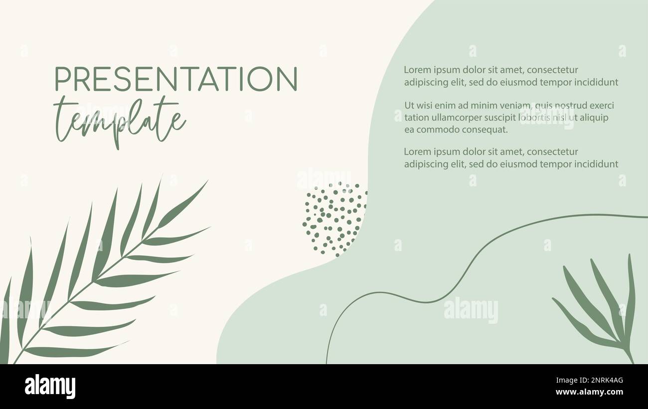 Presentation organic green template. Natural floral green minimal ...