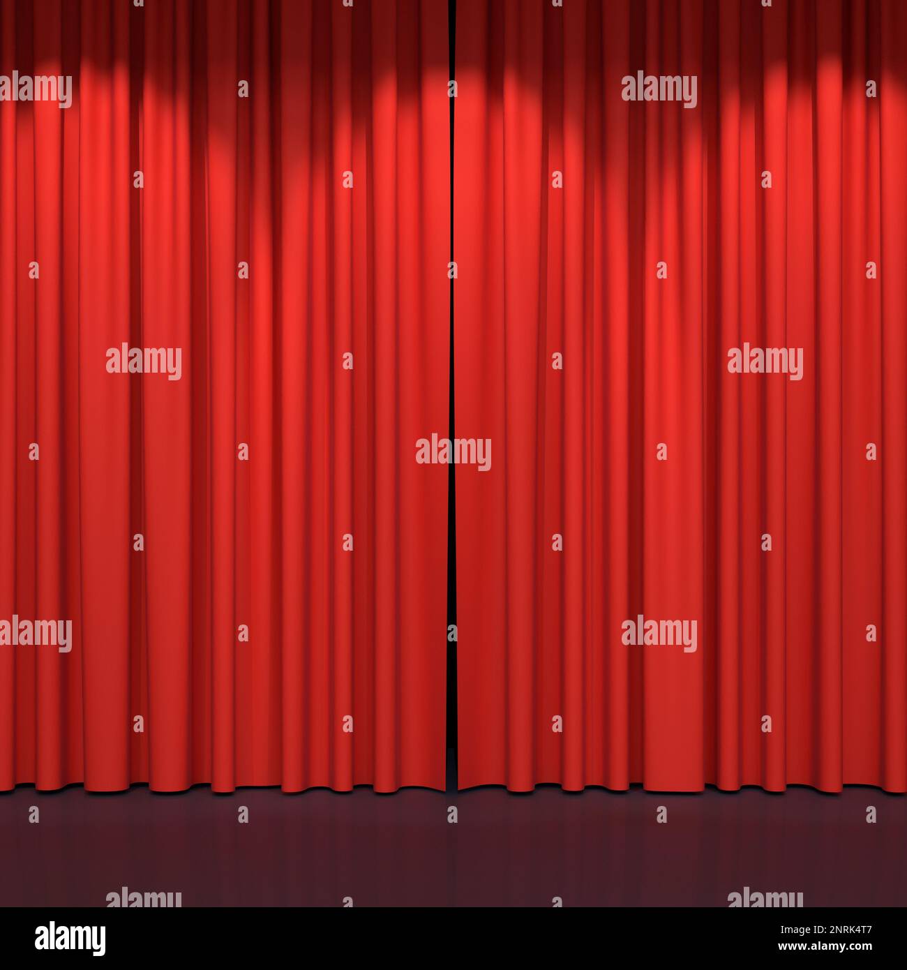 Red stage curtains closed realistic 3D illustration Stock Photo - Alamy