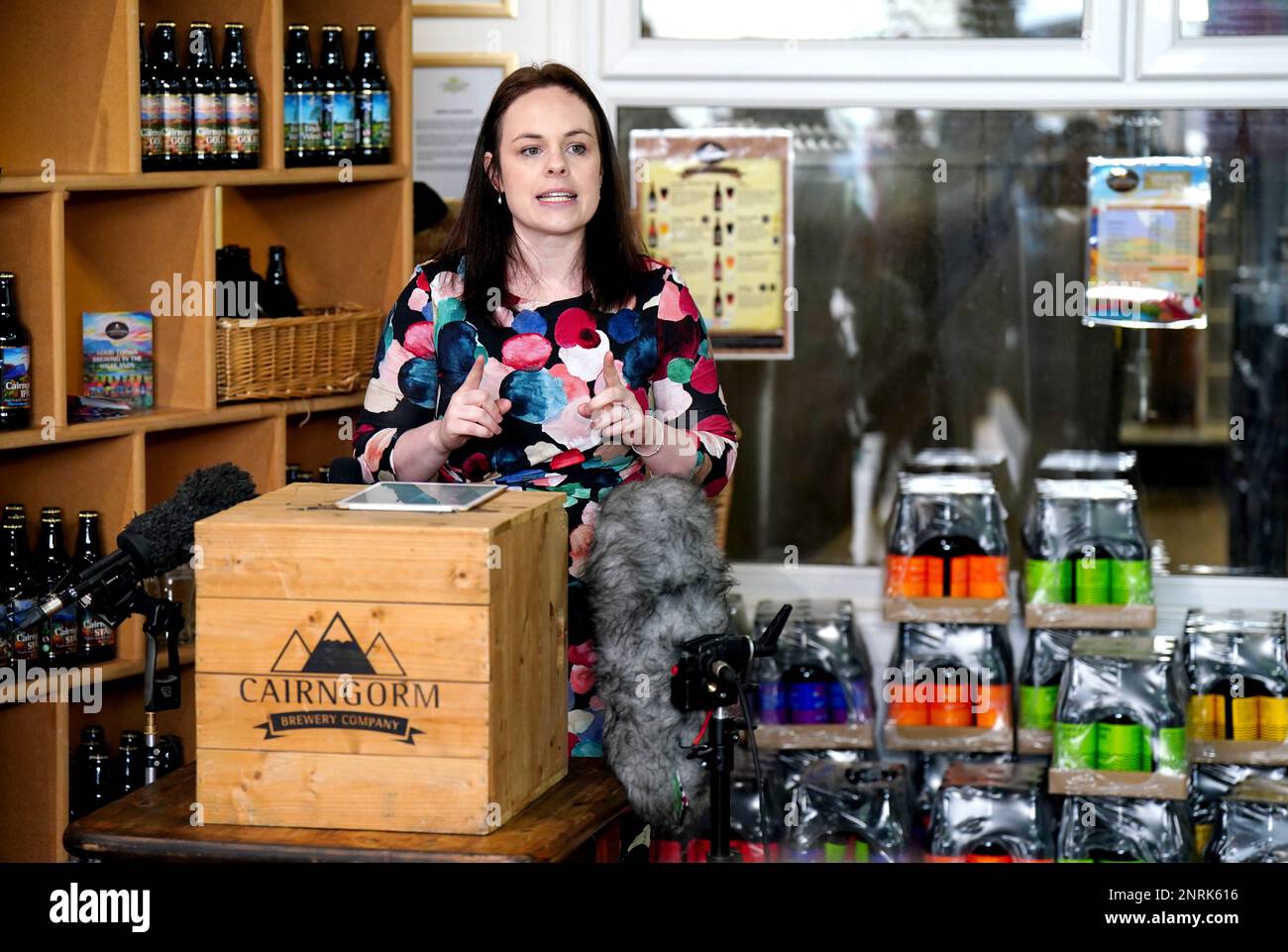 Scottish National Party leadership candidate Kate Forbes during a visit ...