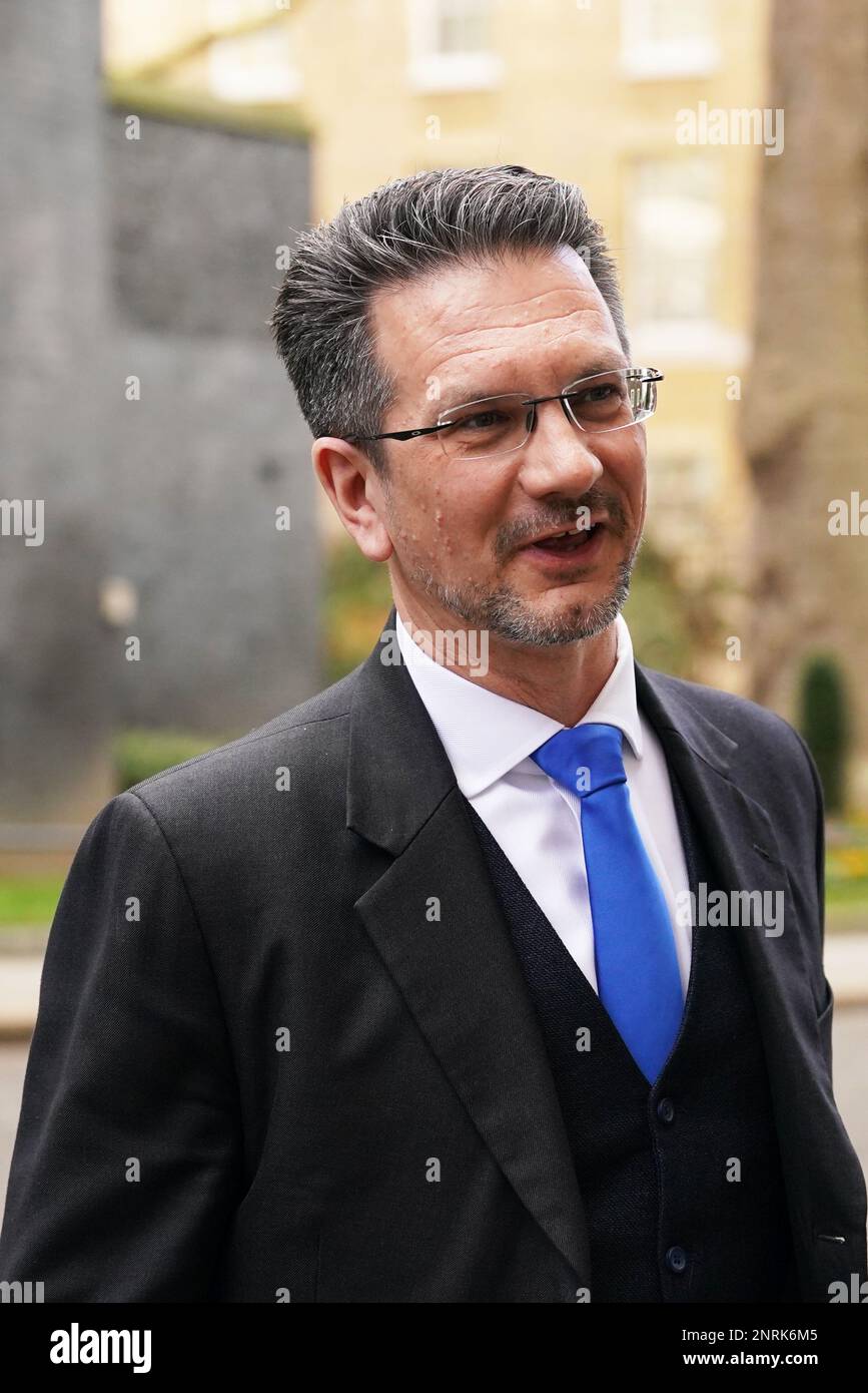 Northern Ireland Minister Steve Baker in Downing Street, London, after ...