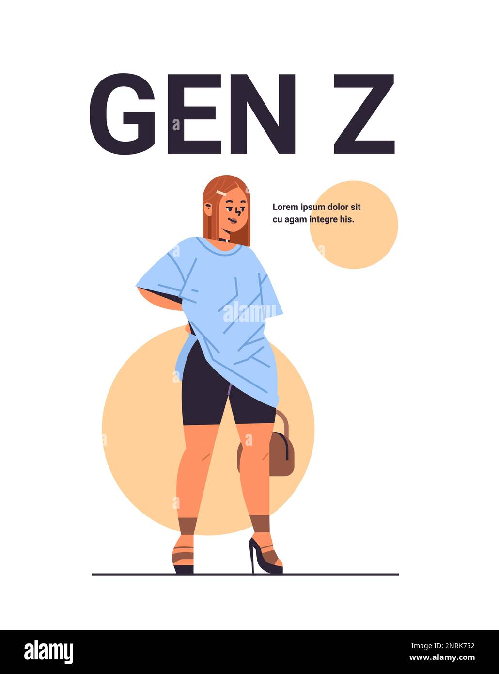 young girl in casual trendy clothes generation Z lifestyle concept new ...