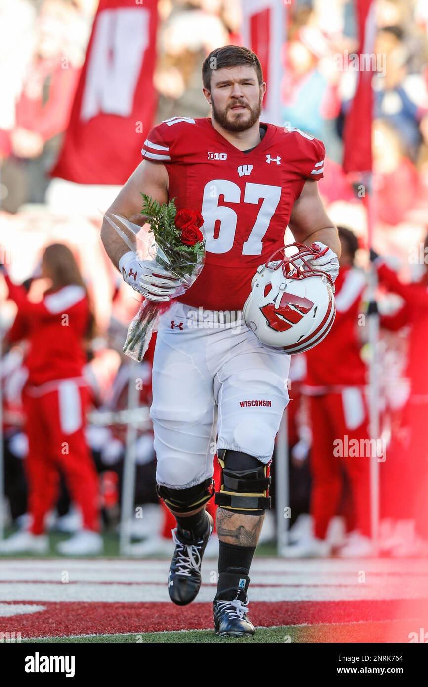 MADISON, WI - NOVEMBER 23: Wisconsin nose tackle Gunnar Roberge (67 ...