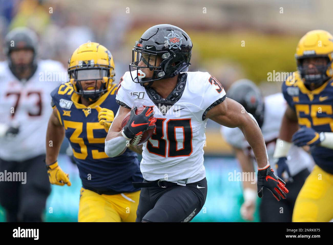 MORGANTOWN, WV - NOVEMBER 23: Oklahoma State Cowboys running back Chuba ...