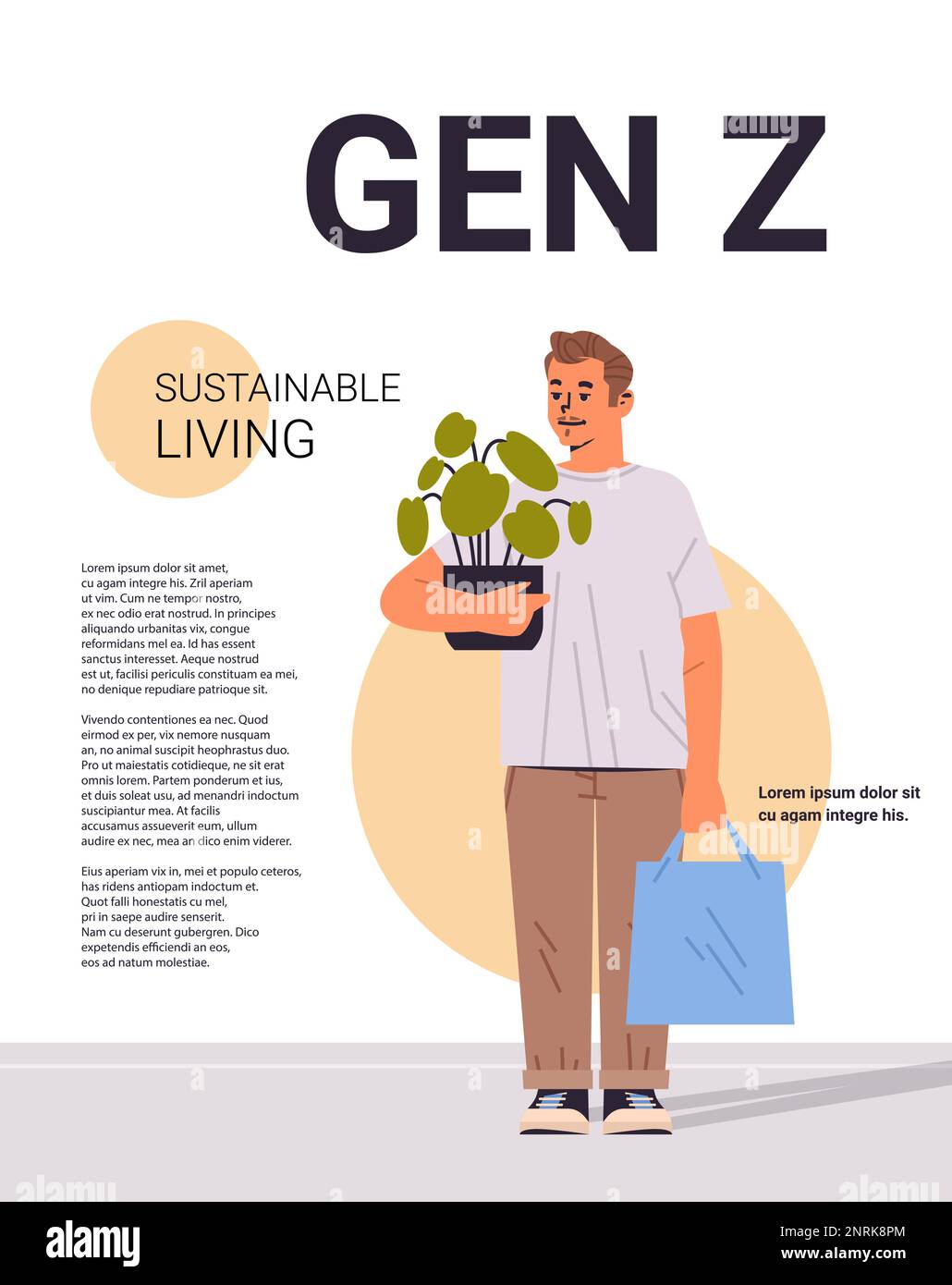 young guy in trendy clothes generation Z lifestyle concept new modern ...