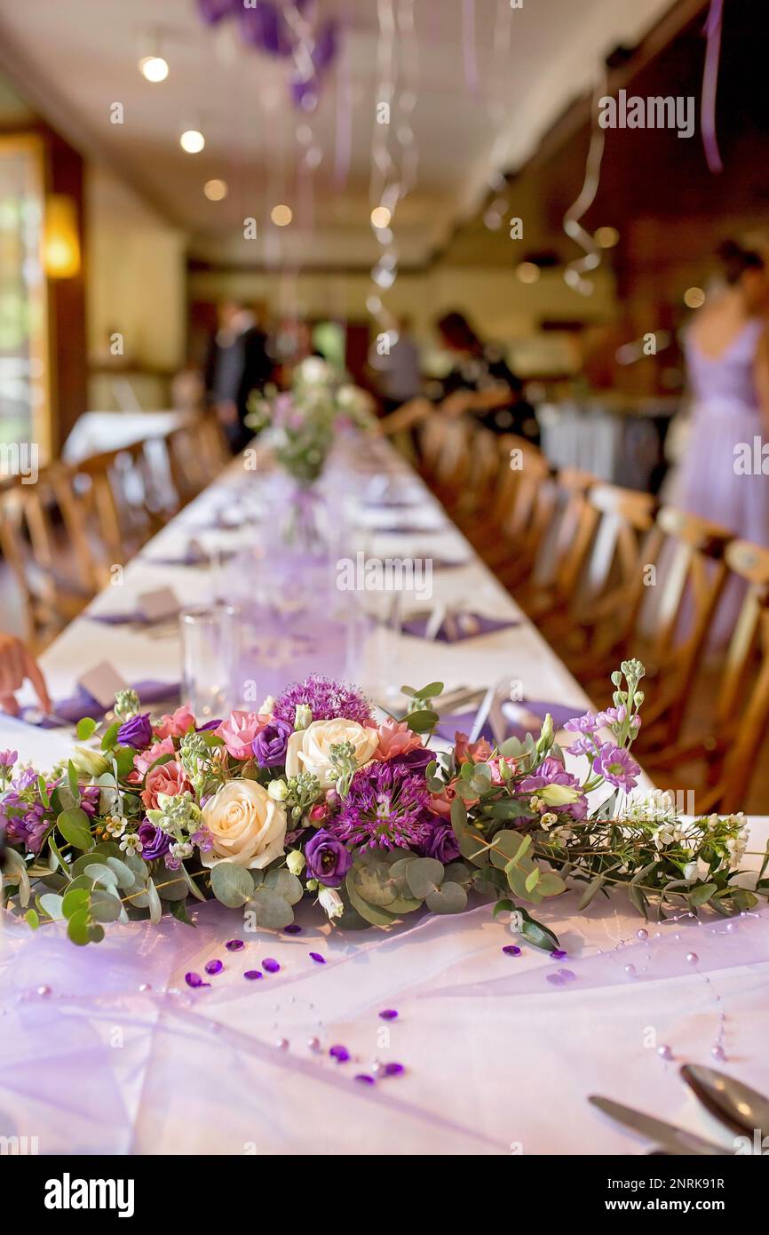 Elegant Purple Wedding Bridal Table Elegant Purple Wedding Reception