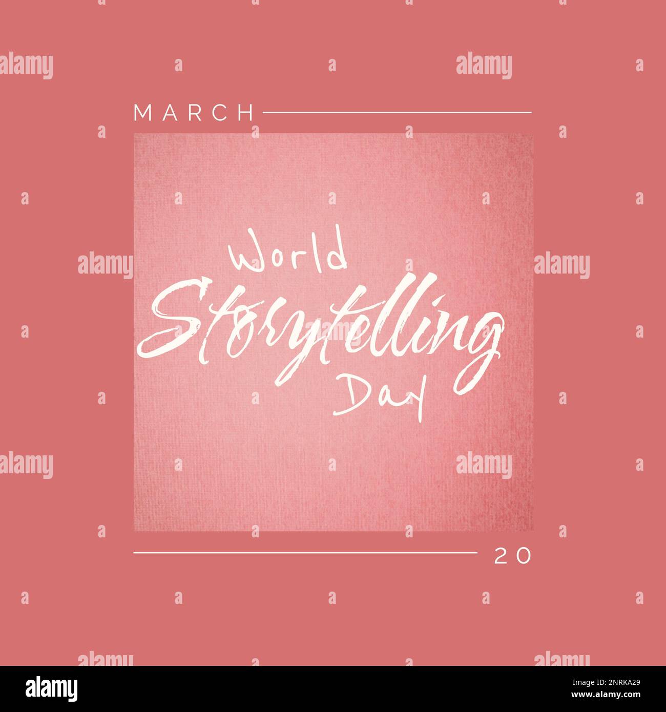 Image of world storytelling day text over pink background. World ...