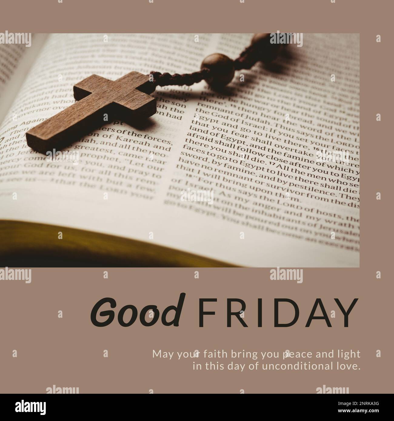 Image of good friday text over rosary with cross and bible. Good friday ...