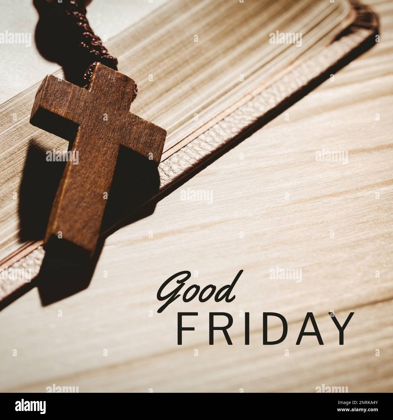 Image of good friday text over rosary with cross and bible. Good friday ...