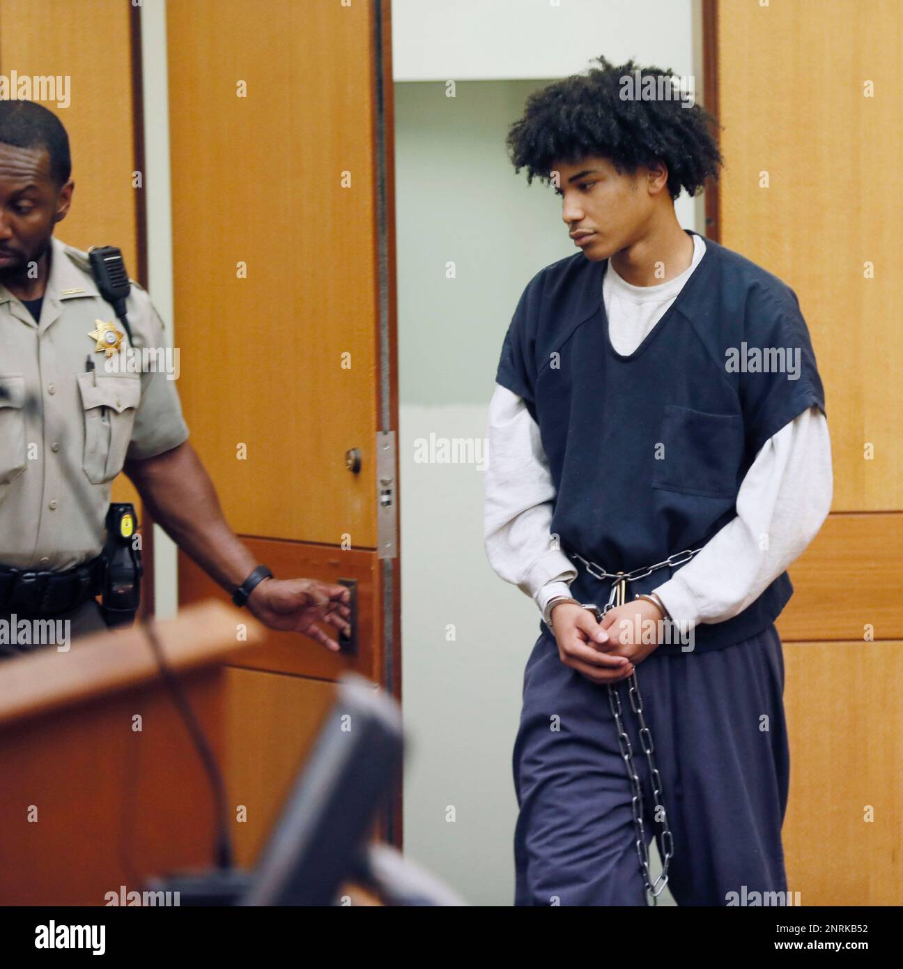 Barron Brantley enters the courtroom for a preliminary hearing, Friday ...